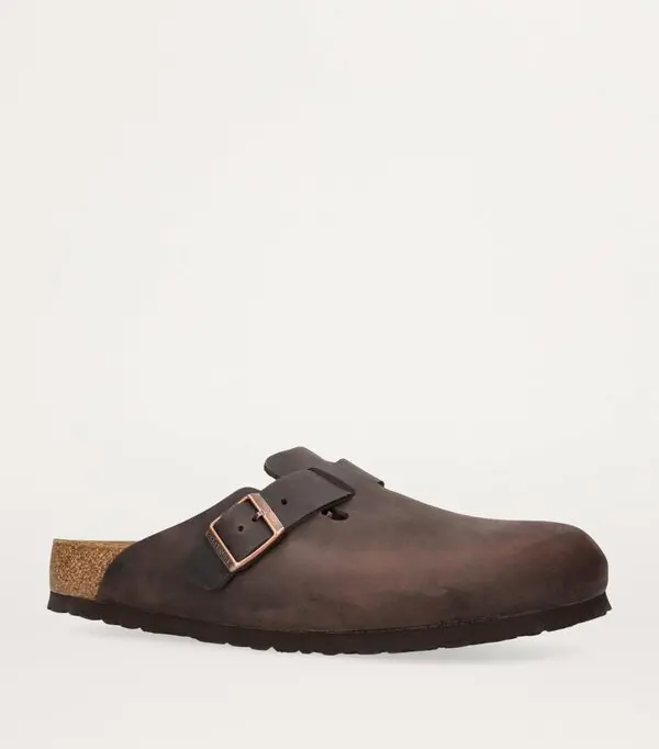 BIRKENSTOCK Oiled Leather Boston Clogs - Brown