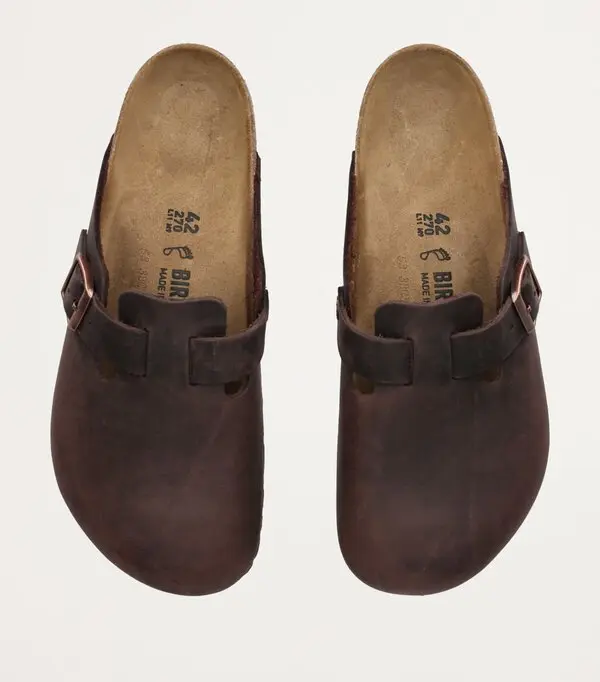 BIRKENSTOCK Oiled Leather Boston Clogs - Brown
