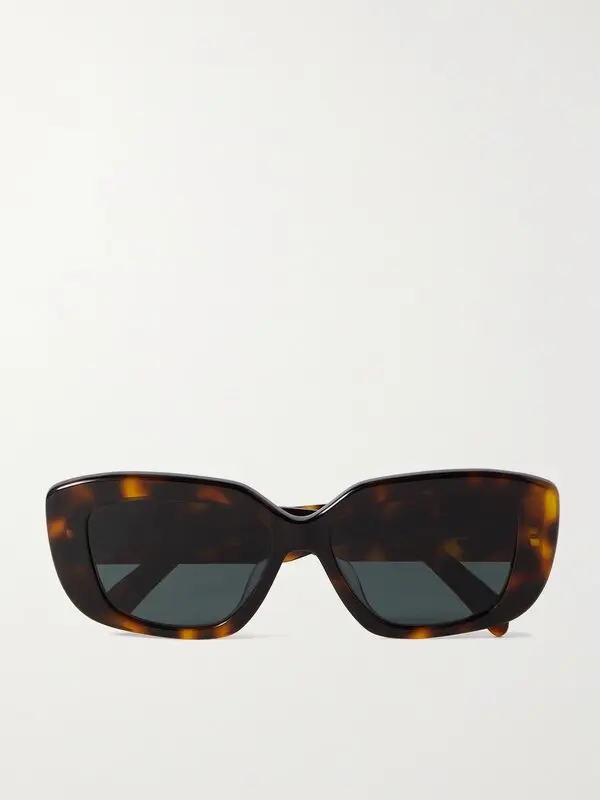 Celine Triomphe Rectangular Acetate Sunglasses - Tortoiseshell