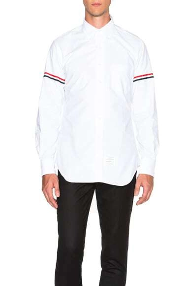 Thom Browne Classic Button Down With Grosgrain Armbands