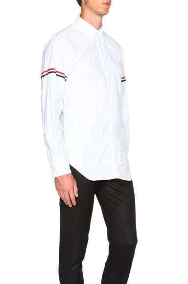 Thom Browne Classic Button Down With Grosgrain Armbands