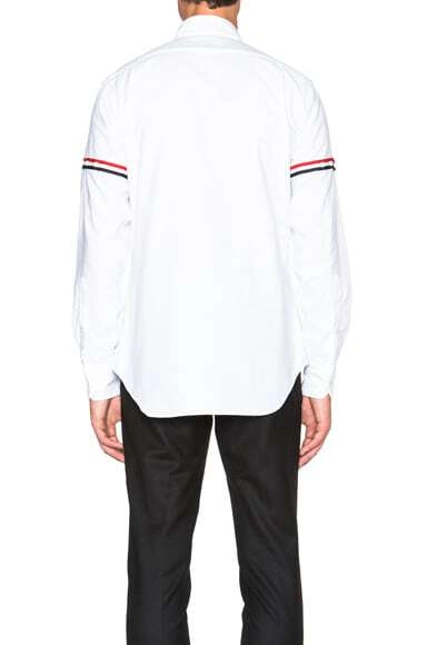 Thom Browne Classic Button Down With Grosgrain Armbands