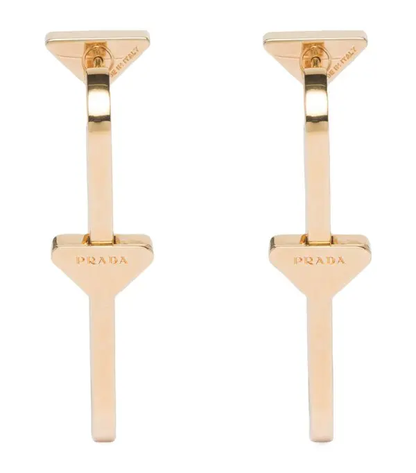 Prada Triangle Hoop Earrings