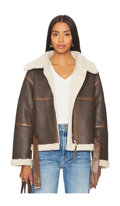 Heartloom Olina Faux Leather And Faux Fur Jacket