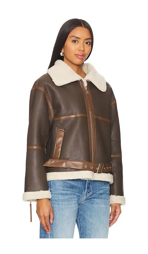 Heartloom Olina Faux Leather And Faux Fur Jacket