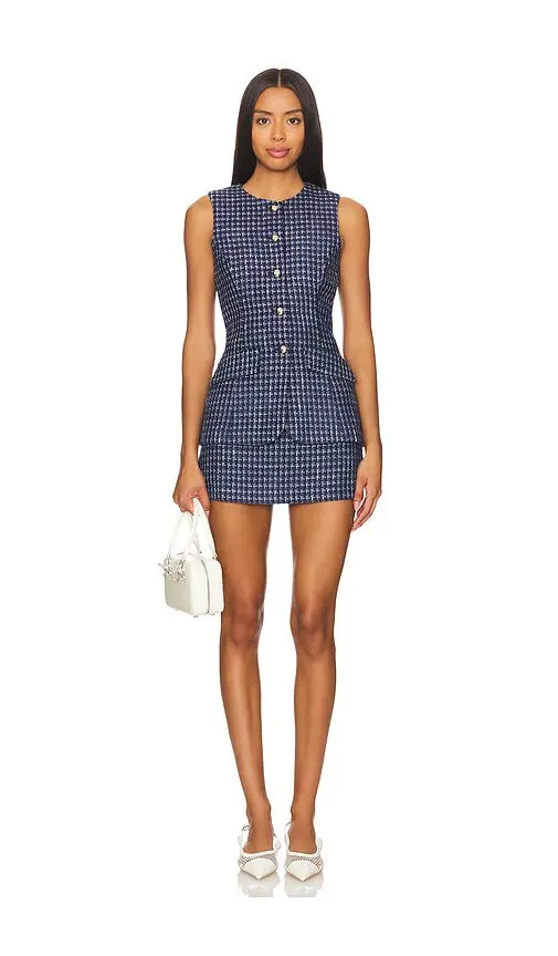 Amanda Uprichard Kendall Tweed Romper - Navy