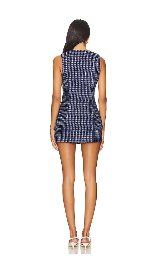 Amanda Uprichard Kendall Tweed Romper - Navy