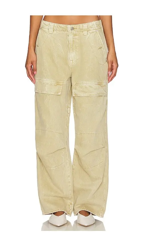 GRLFRND Steph Low Rise Cargo Jeans - Beige