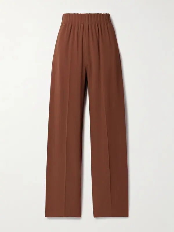 FFORME Maud Crepe Wide-leg Trousers - Brown