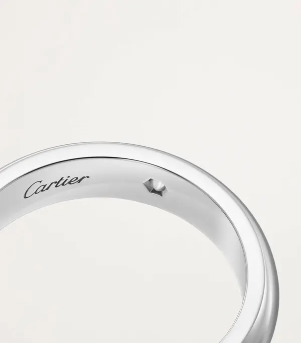 Cartier C De Wedding Band With Single Diamond