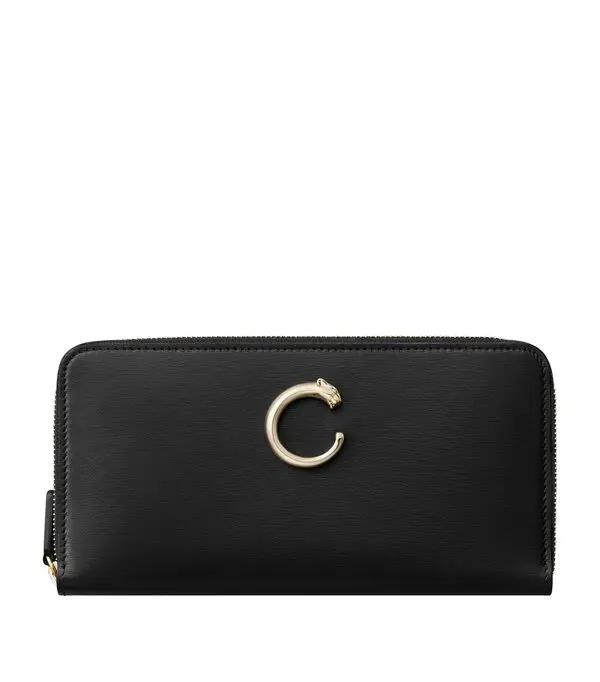 Cartier Calfskin Panthère De Wallet - Black
