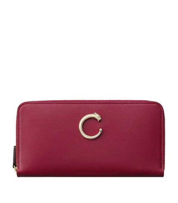 Cartier Calfskin Panthère De Wallet - Red