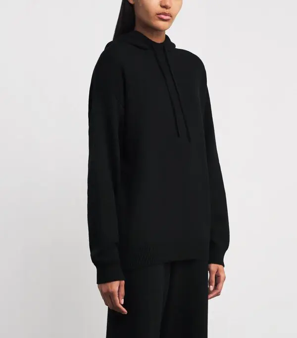 Harrods Cashmere Hoodie With Drawstring - Black