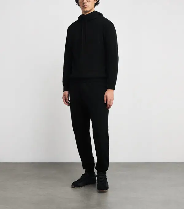 Harrods Cashmere Hoodie With Drawstring - Black