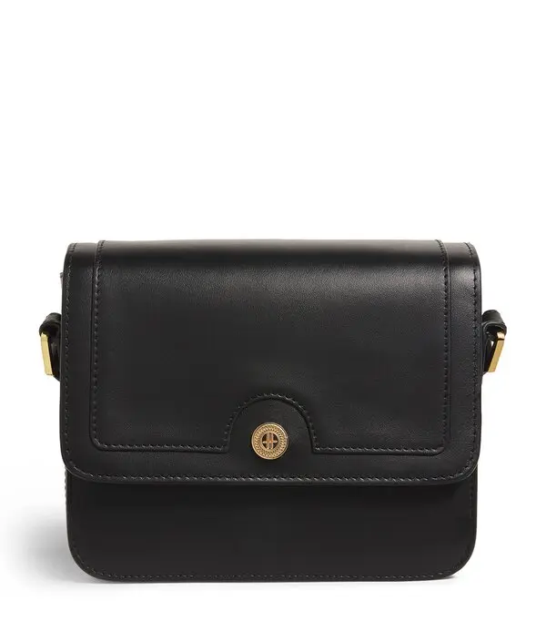 Harrods Leather Camera Bag With Gold-tone Hardware