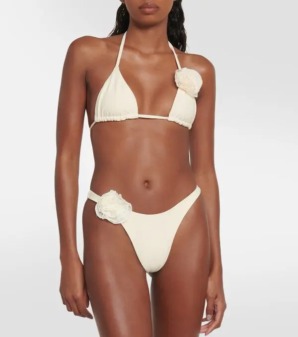 SAME Applique Triangle Bikini Top