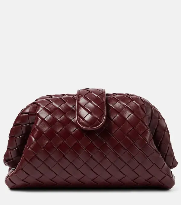 Bottega Veneta Lauren 1980 Intrecciato Leather Clutch - Red