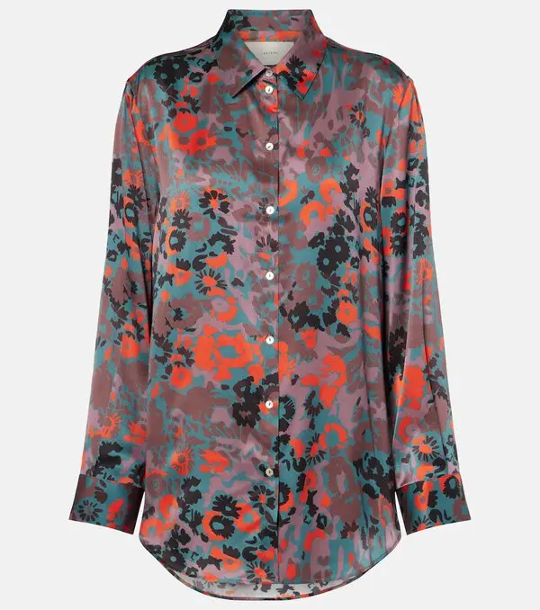 Asceno Printed Silk Charmeuse Shirt - Multicoloured