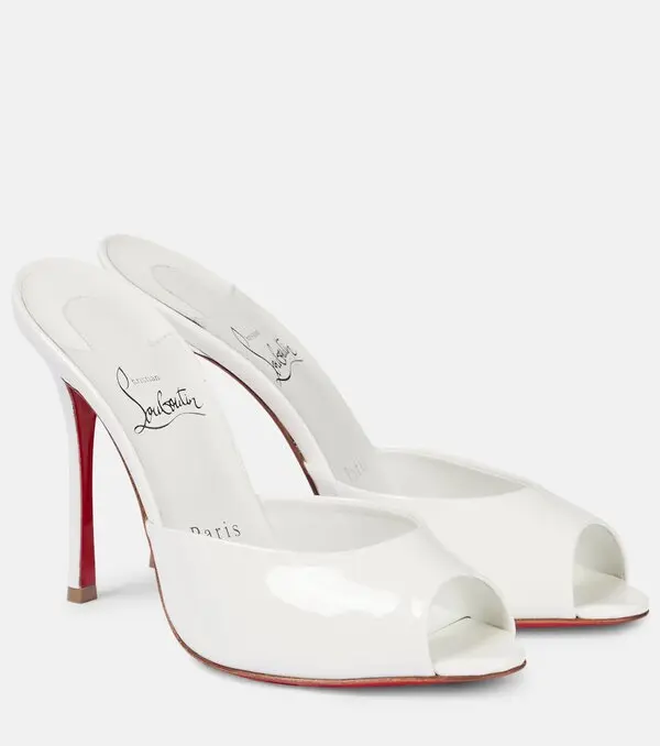 CHRISTIAN LOUBOUTIN Bridal Me Dolly Patent Leather Mules - White