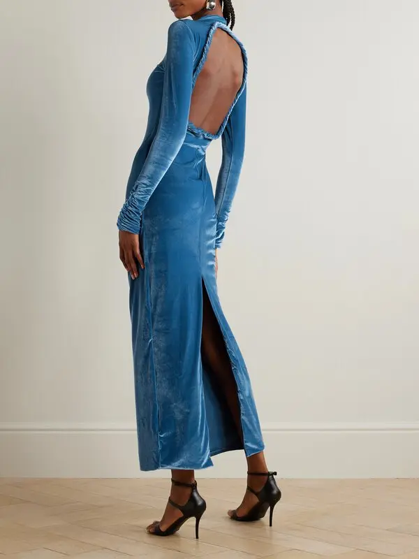 MAYGEL CORONEL Stretch-velvet Maxi Dress