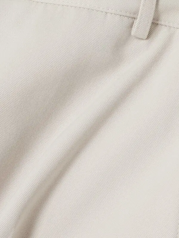 Purdey Cotton And Wool-blend Twill Straight-leg Pants