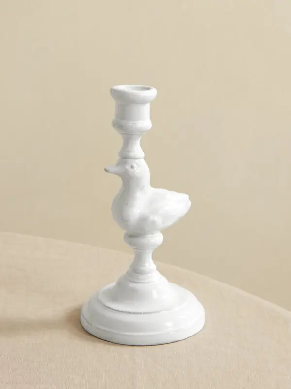 ASTIER DE VILLATTE Canard Ceramic Candlestick - White