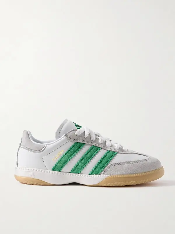 ADIDAS ORIGINALS Samba Mn Leather And Suede Sneakers - White