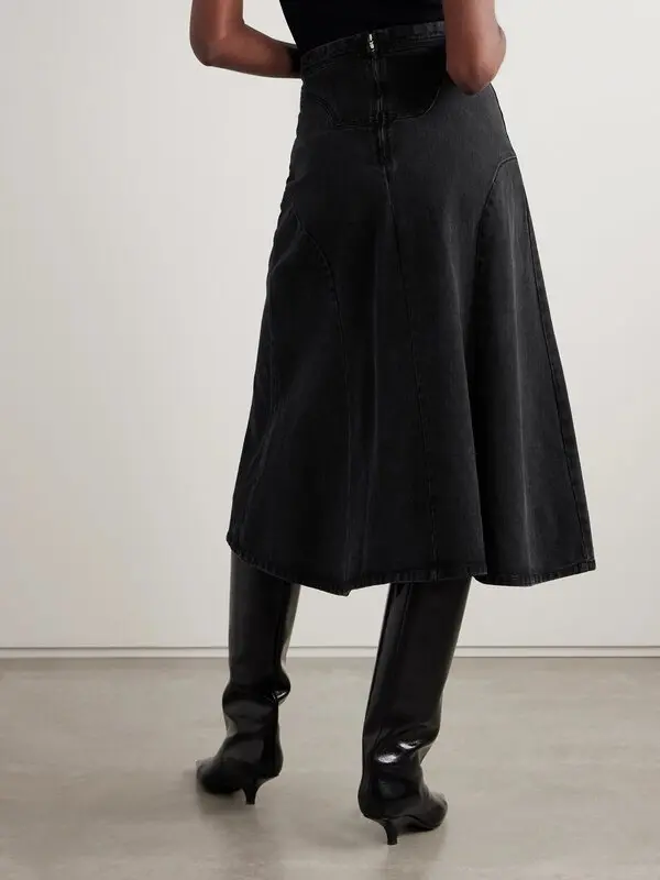 Sea Cornella Paneled Denim Midi Skirt