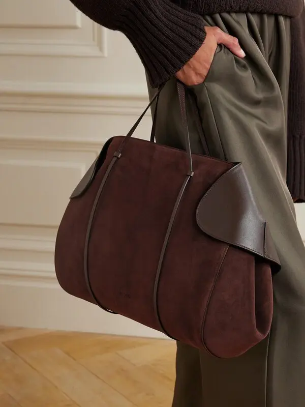 NEOUS Berenices Suede And Leather Shoulder Bag - Brown