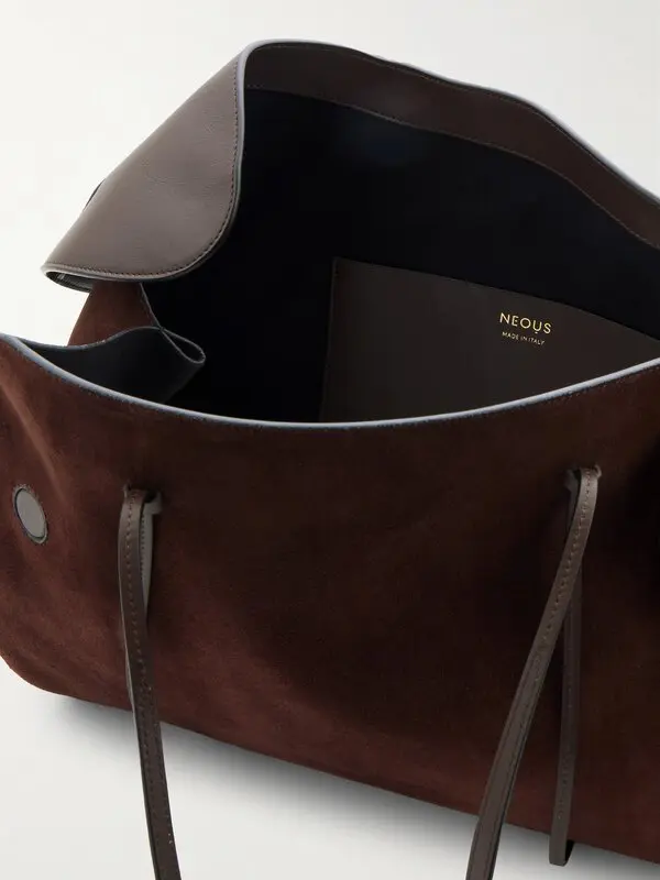 NEOUS Berenices Suede And Leather Shoulder Bag - Brown
