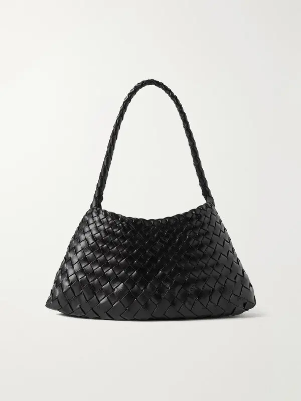 Dragon Diffusion Rosanna Mini Woven Leather Tote - Black