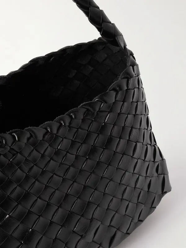 Dragon Diffusion Rosanna Mini Woven Leather Tote - Black