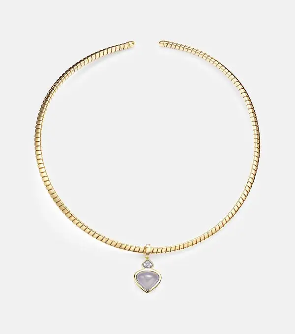 Marina B Trisolina 18kt Pendant Necklace With Chalcedony And Diamonds - Gold