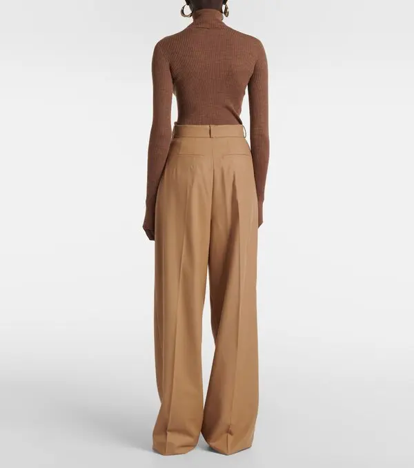 Sportmax Kiens12 Wool-blend Wide-leg Pants