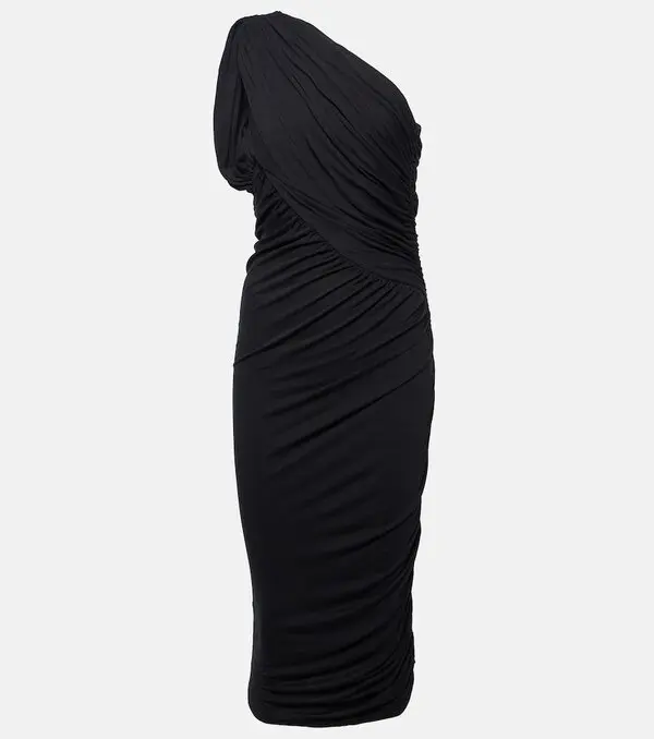 Rick Owens Amira Draped Midi Dress - Black
