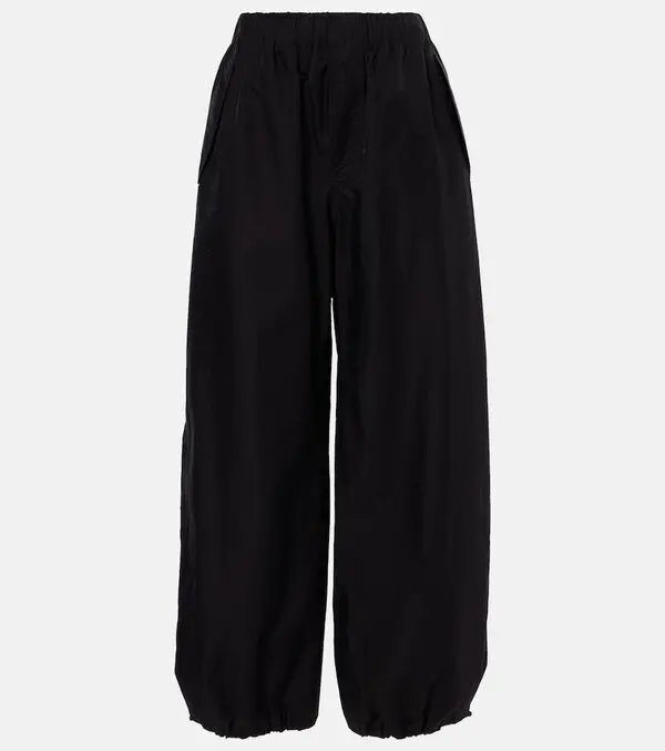 Wardrobe.NYC High-rise Wide-leg Cotton-blend Trousers - Black