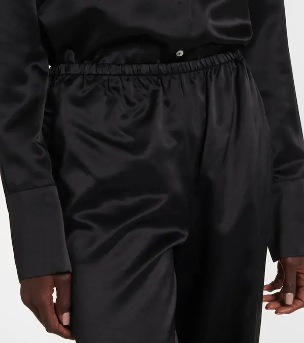 Asceno Austin Silk And Wool Wide-leg Pants