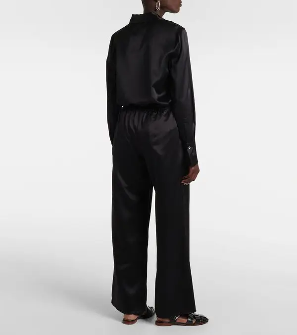 Asceno Austin Silk And Wool Wide-leg Pants