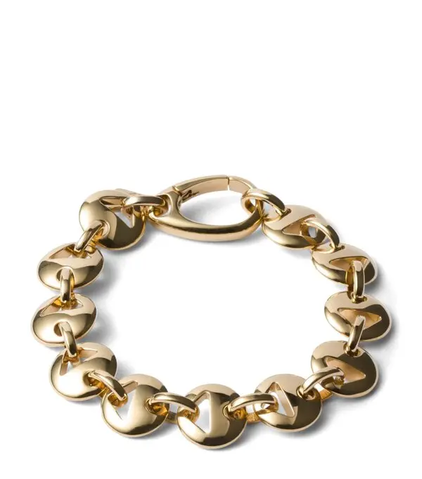 Prada Triangle Cut-out Chain Bracelet - Metallic