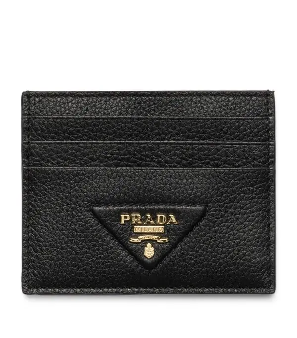 Prada Leather Card Holder - Black