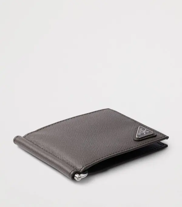 Prada Saffiano Leather Bifold Wallet - Grey