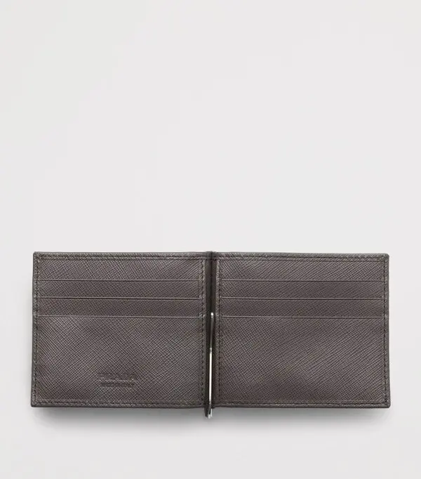 Prada Saffiano Leather Bifold Wallet - Grey
