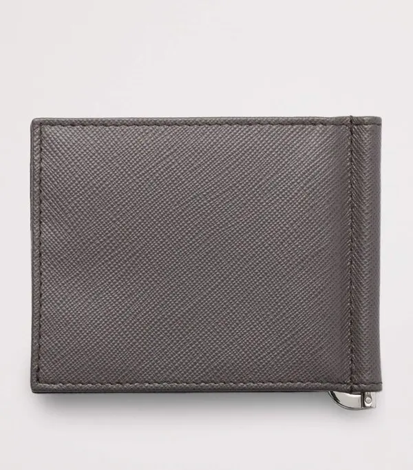 Prada Saffiano Leather Bifold Wallet - Grey