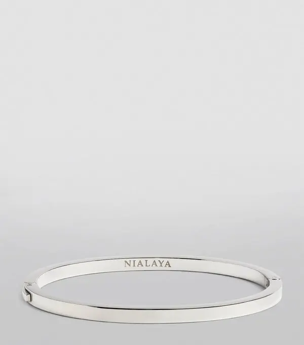 NIALAYA JEWELRY Sterling Plated Bangle - Silver