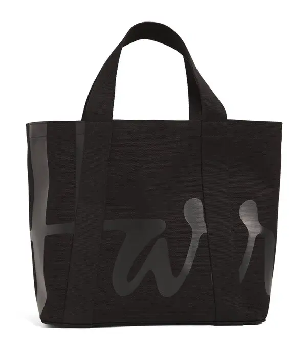 Harrods Mini Cotton Logo Tote Bag - Black