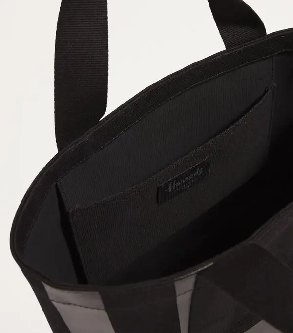 Harrods Mini Cotton Logo Tote Bag - Black