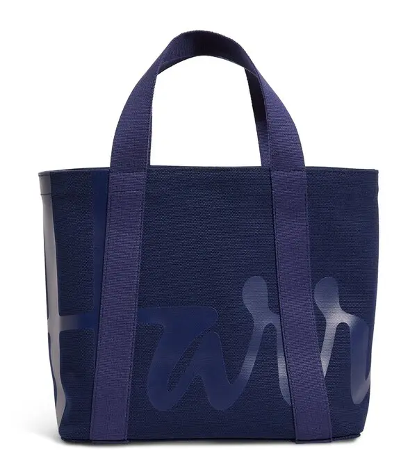 Harrods Mini Cotton Logo Tote Bag - Navy