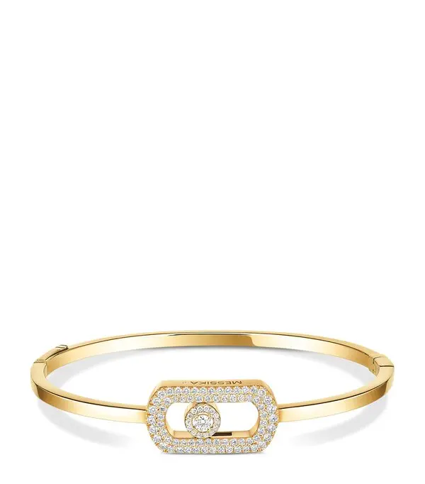Messika So Move Yellow And Diamond Pavé Bangle - Gold