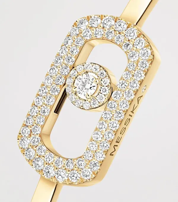 Messika So Move Yellow And Diamond Pavé Bangle