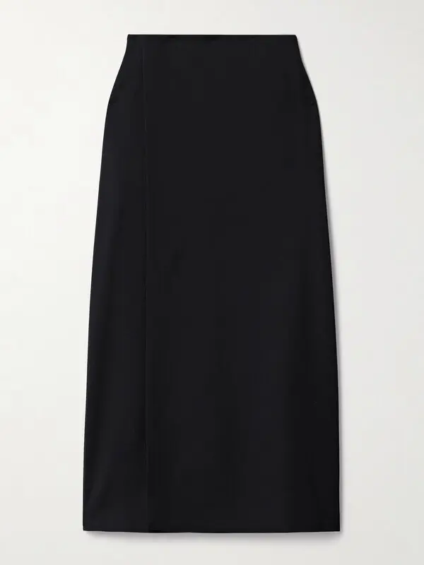 THE ROW Kavi Wool Wrap Midi Skirt
